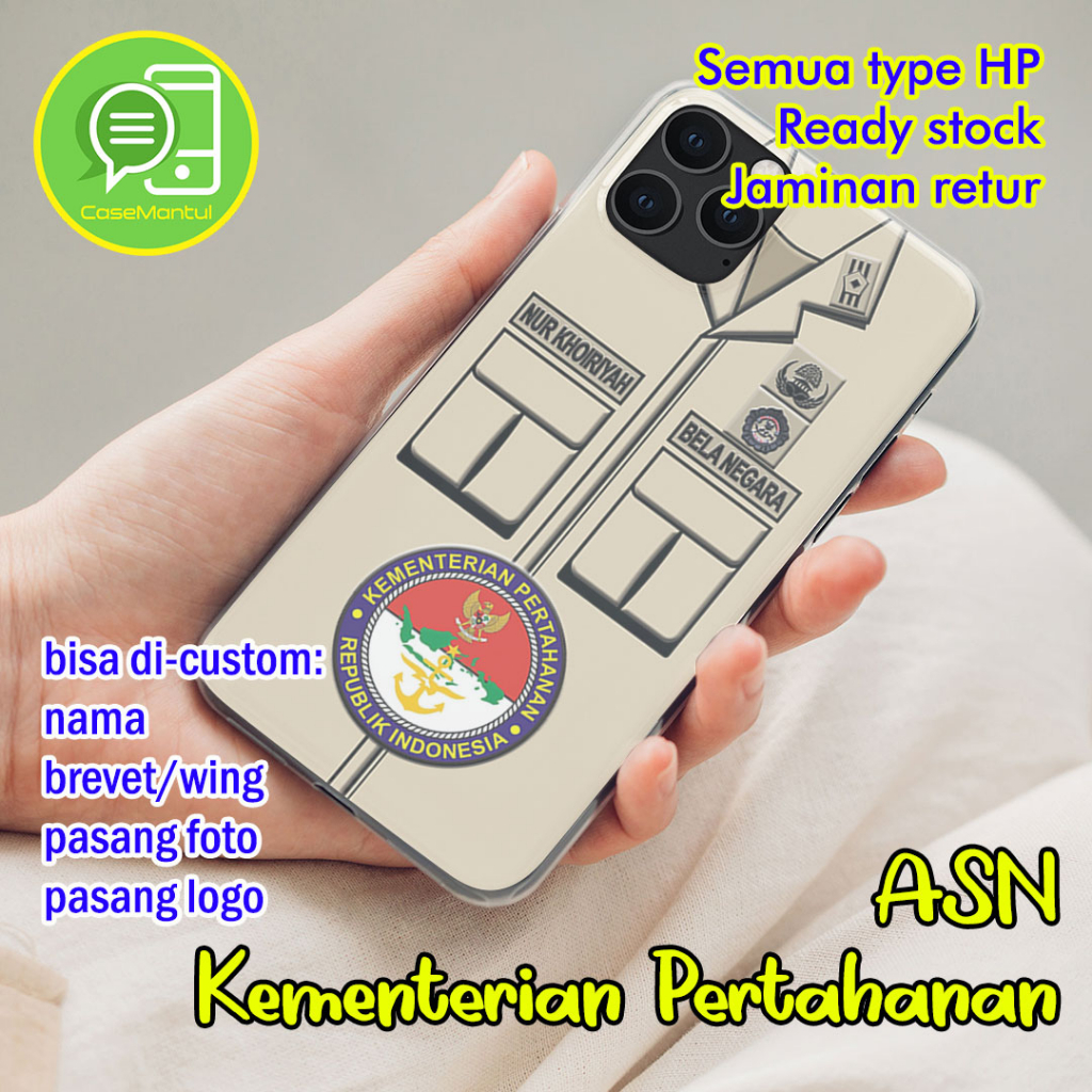 Jual Custom Case Casing HP Profesi ASN Kemhan PNS Kementerian ...