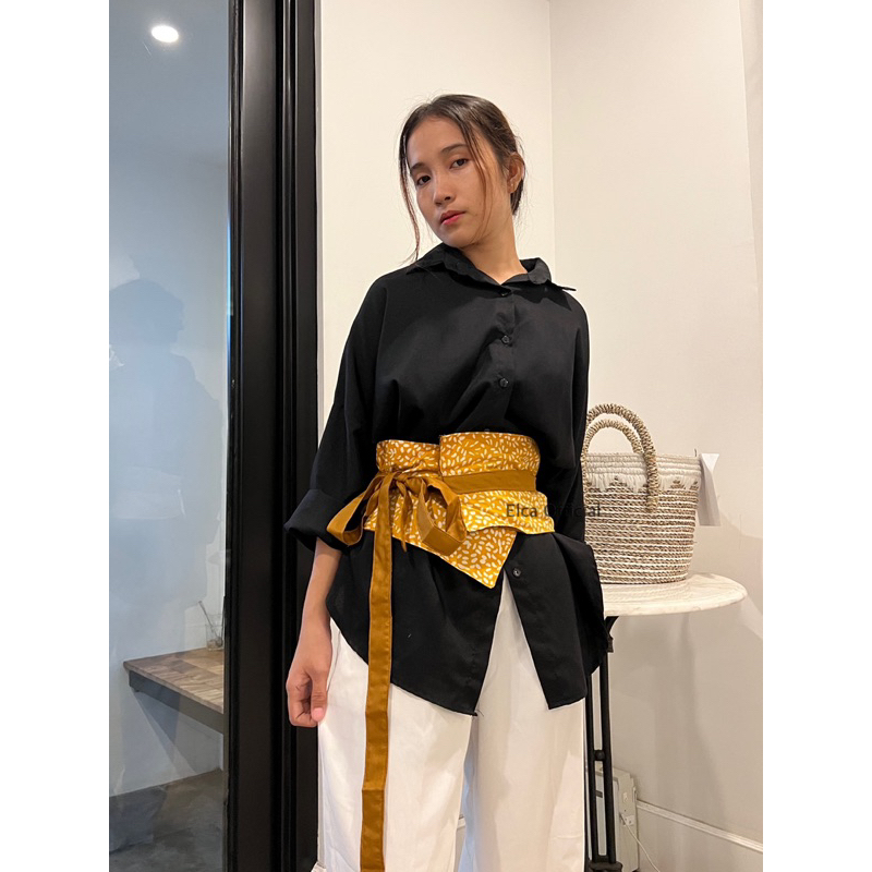 Jual Obi Belt Batik Tenun Beras / Ikat pinggang Obi tenun beras / Obi ...