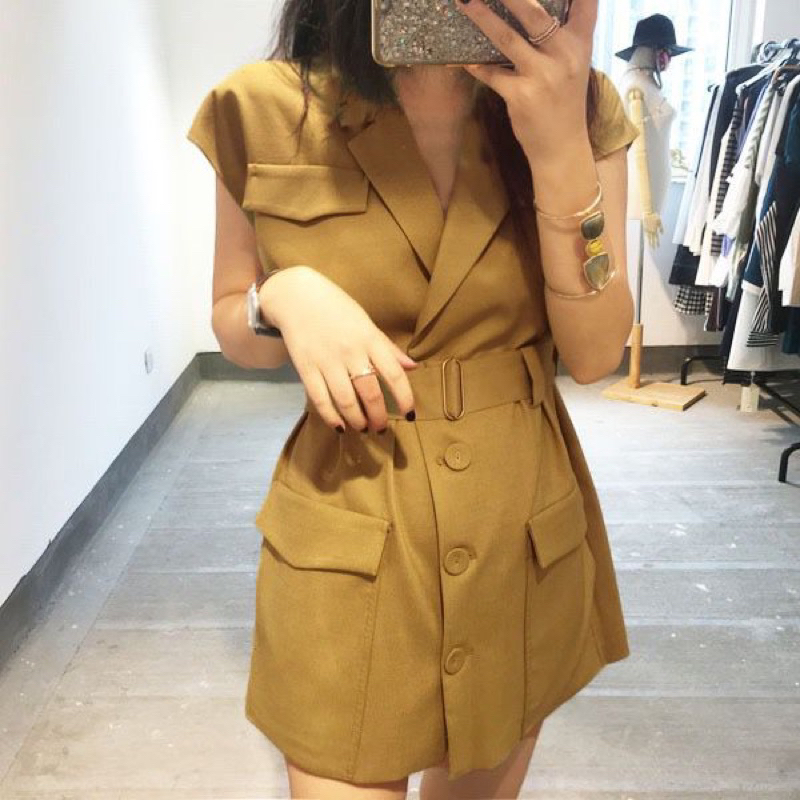 Jual Zeru Dress Korean Basic Simple Polos Mini Gaun Manis Casual Acara ...