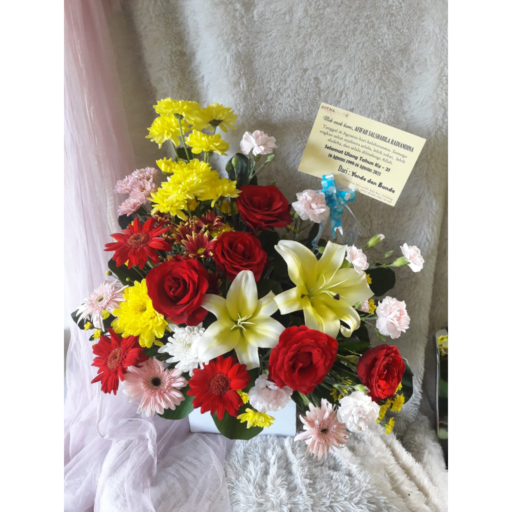 Jual Rangkaian Bunga Meja | Bouquet Meja Fresh Flower | Shopee Indonesia