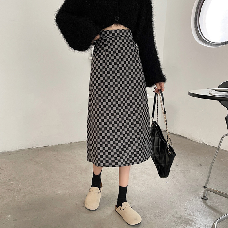 Jual Newlan QZ026 Rok Kotak Kotak Panjang Korean Style - Rok Tartan ...