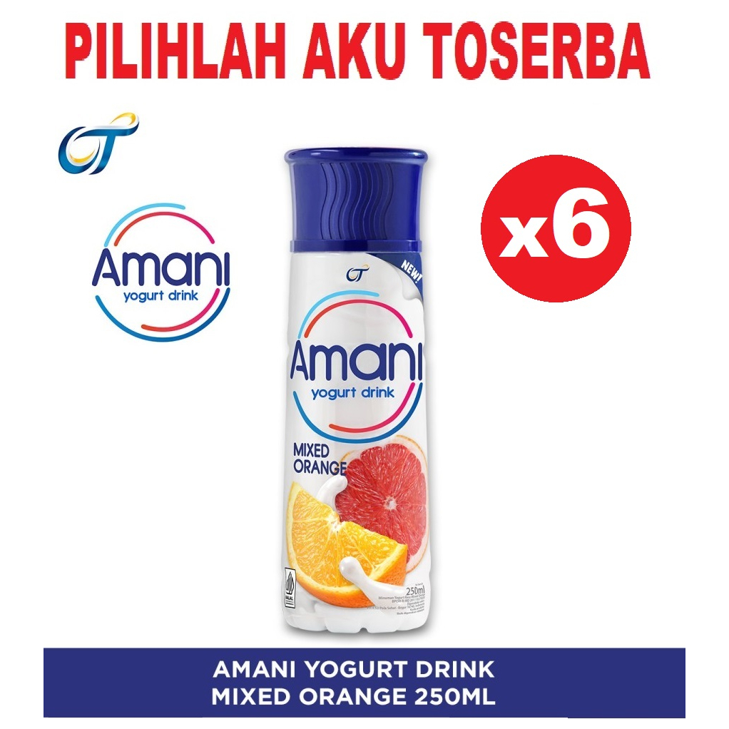 Jual AMANI Yogurt Drink MIXED ORANGE 250 ml - ( HARGA 6 BOTOL ) | Shopee Indonesia