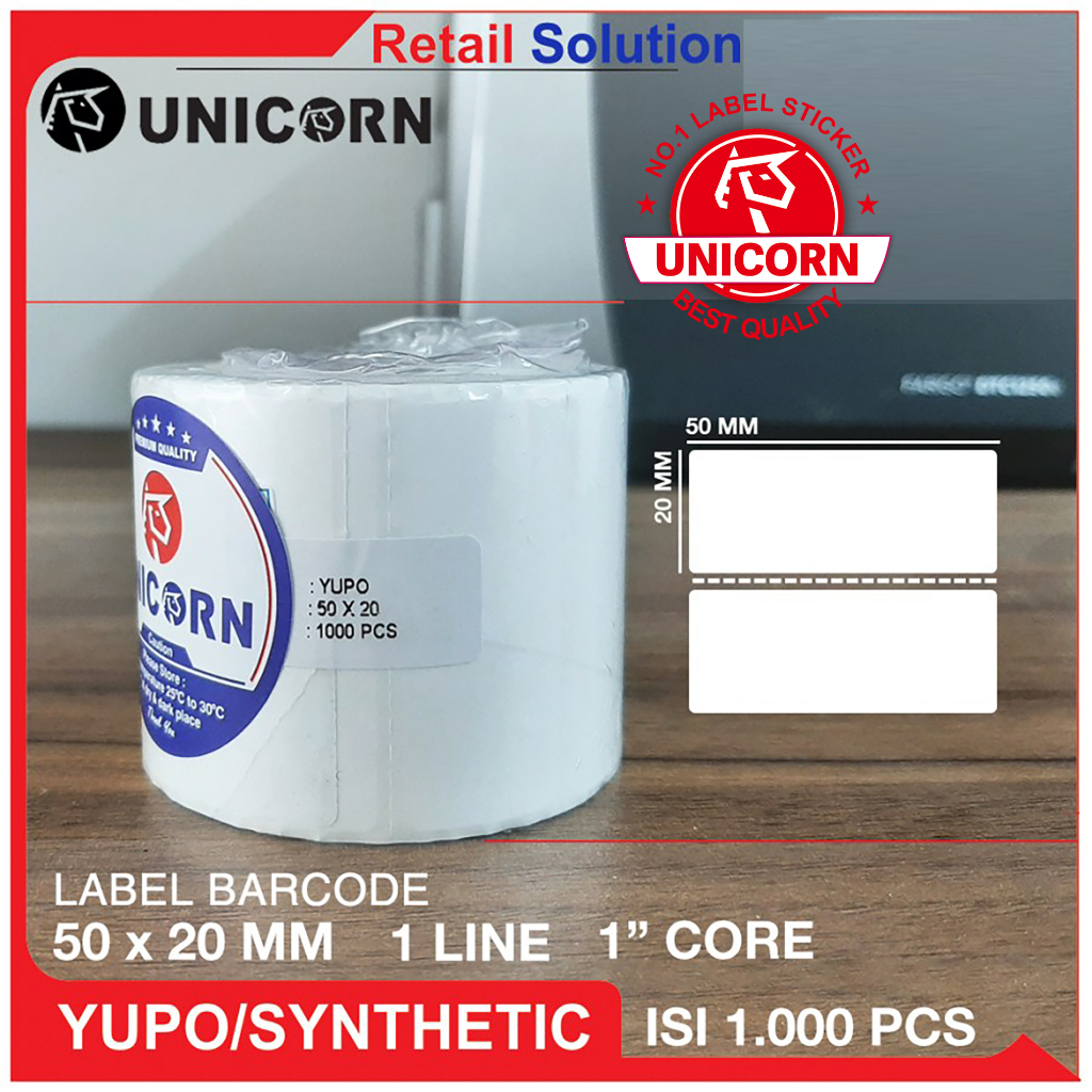 Jual Stiker Label Barcode YUPO Synthetic 50x20 mm / 50x20mm / 50 x 20 ...