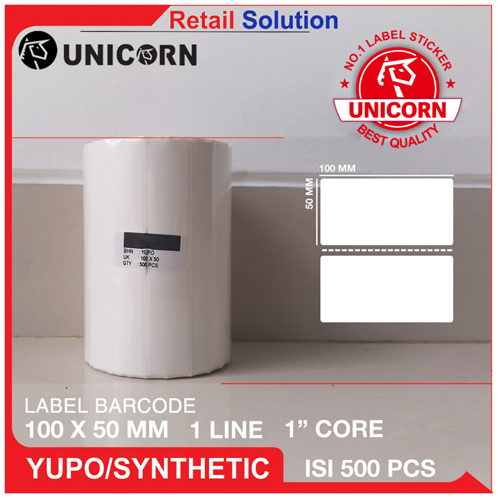 Jual Stiker Label Barcode YUPO Synthetic 100x50 mm / 100x50mm / 100 x ...