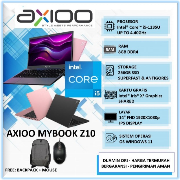 Jual Laptop Axioo Mybook Z10 Metal Intel Core i5 Gen 12 Ram 8GB SSD 256GB 14" FHD IPS Windows 11 ...