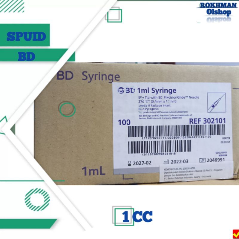 Jual BD Syringe 1cc / BD Spuid 1ml /BOX | Shopee Indonesia