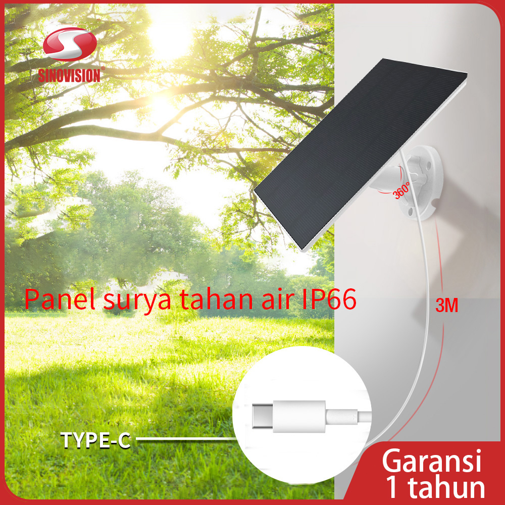 Jual SINOVISION SP2 Solar Panel -type c 3M Cable IP66 Waterproof Solar ...
