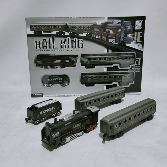 Jual Mainan Anak Kereta Api Listrik Rail King 4 gerbong 14 rel dan ... Jual Mainan Anak Kereta Api Listrik Rail King 4 gerbong 14 rel dan ...