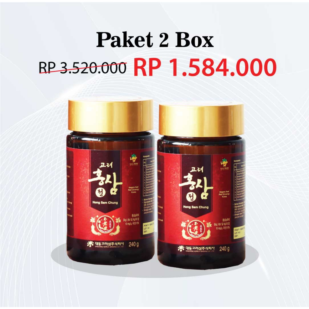 Jual Paket 2 Box Hong Sam Chung 240g | Shopee Indonesia