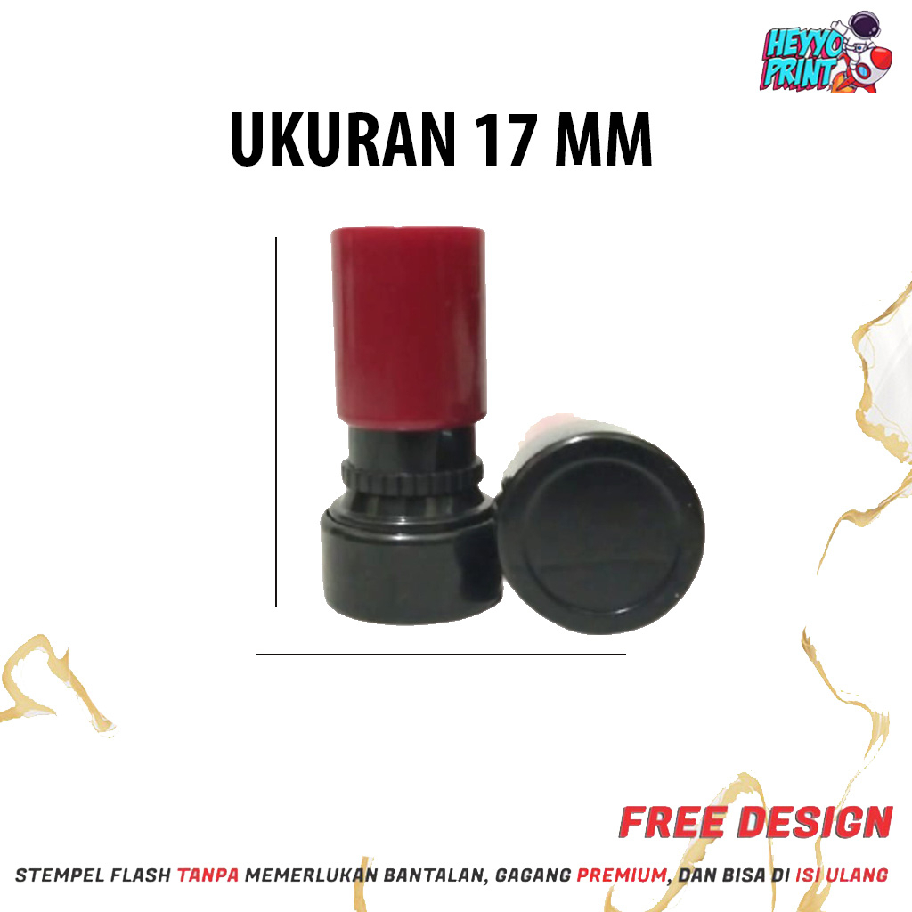 Jual STEMPEL FLASH BULAT KECIL OTOMATIS CEPAT / CUSTOM STEMPEL WARNA | Shopee Indonesia