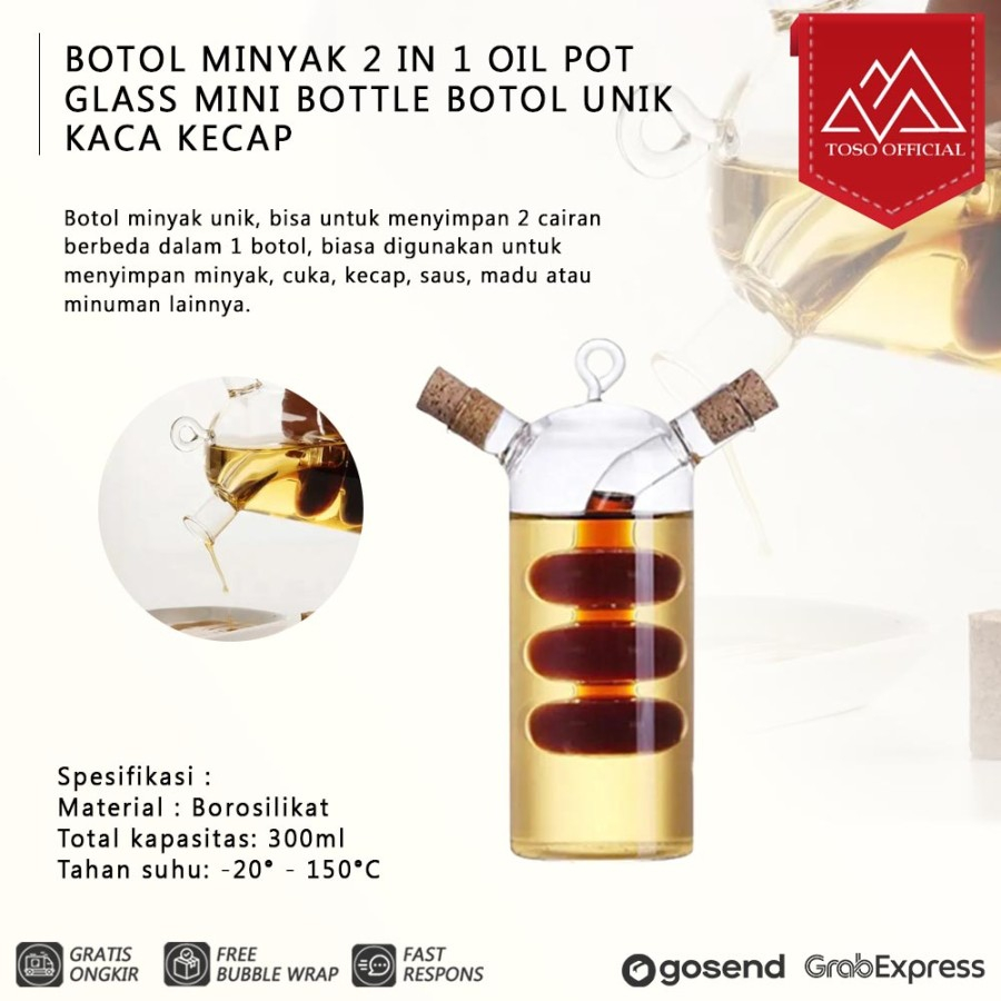 Jual BOTOL MINYAK 2 IN 1 OIL POT GLASS MINI BOTTLE BOTOL UNIK KACA ...