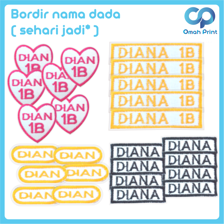 Jual SEHARI JADI Label nama bordir - Bordir nama kecil - bordir satuan ...