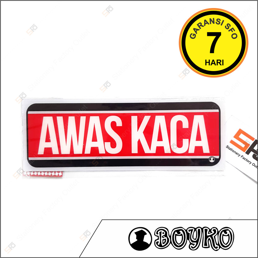Jual Akrilik Awas Kaca - Acrylic Sign Standard 25cm x 9cm - SFO ...
