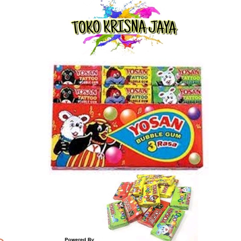 Jual YOSAN BUBBLE GUM PERMEN KARET JADUL 1 PACK ISI 60 PCS NETTO 138 GR ...