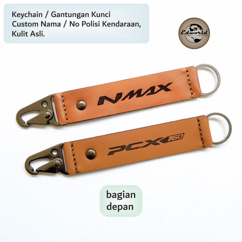 Jual Edworld - Keychain Snap Kulit - Custom | Shopee Indonesia