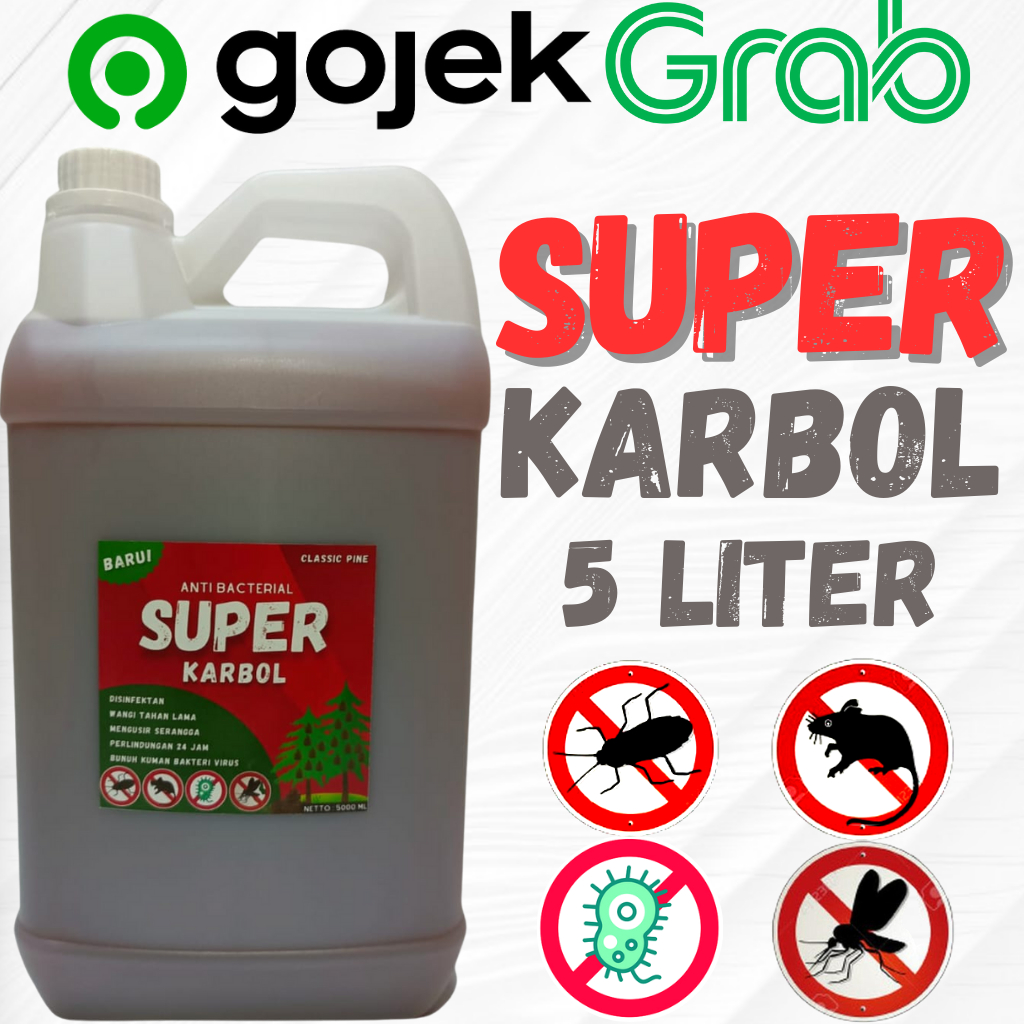 Jual SUPER KARBOL Pine 5 LITER - DISINFEKTAN - KARBOL PREMIUM - KARBOL ...