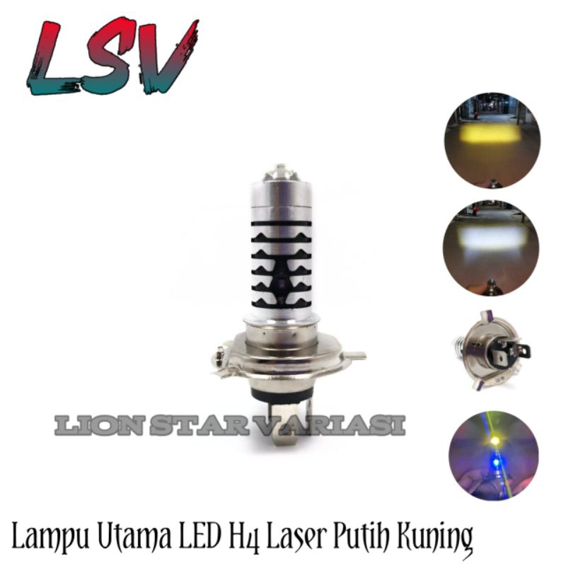 Jual Lampu Utama LED H4 Laser High Low Putih Kuning LED H4 Laser Motor Universal Plus Senja ...