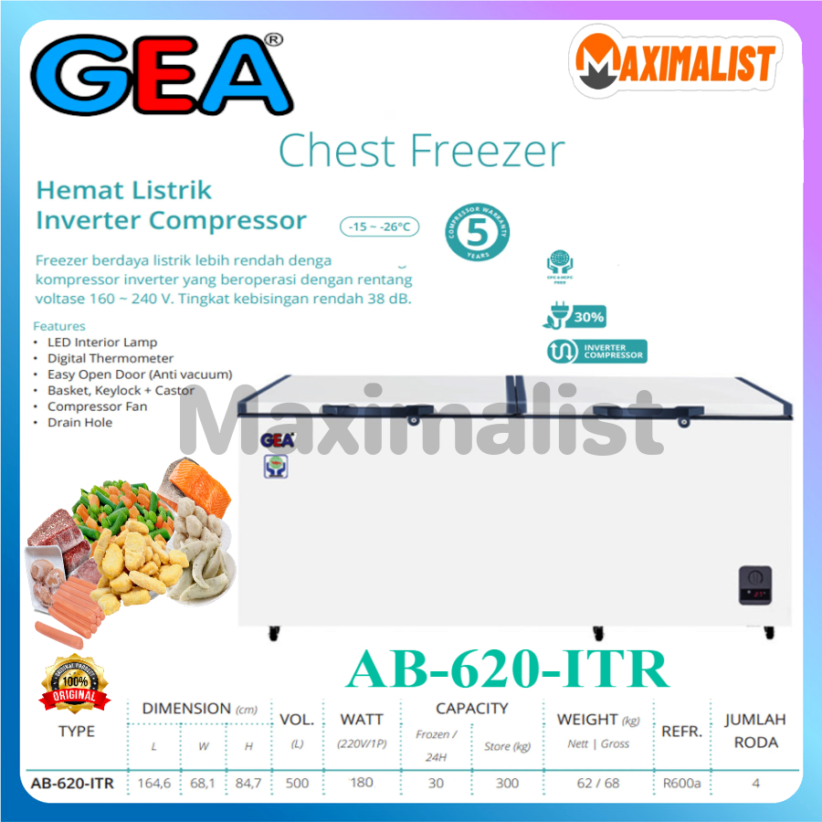 Jual GEA Chest Freezer AB-620-ITR / AB-620ITR (500L) Inverter / GEA AB ...