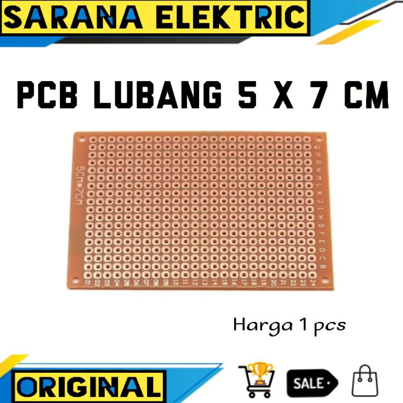 Jual PCB 5X7 5X7CM LUBANG FIBER DOT MATRIX UNIVERSAL PROTOTYPE 5X7 CM 5 ...