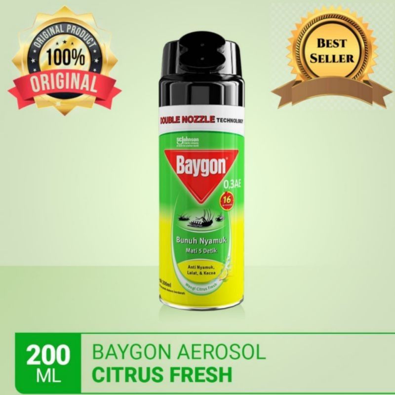 Jual BAYGON Anti Nyamuk Semprot 200ml Baygon Aerosol Obat nyamuk 200ml ...