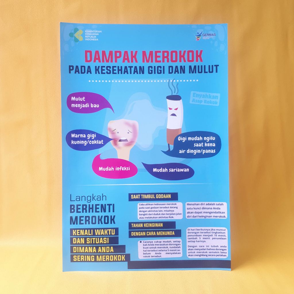 Jual Poster Dilarang Merokok | Poster Dampak Merokok | Poster Langkah ...