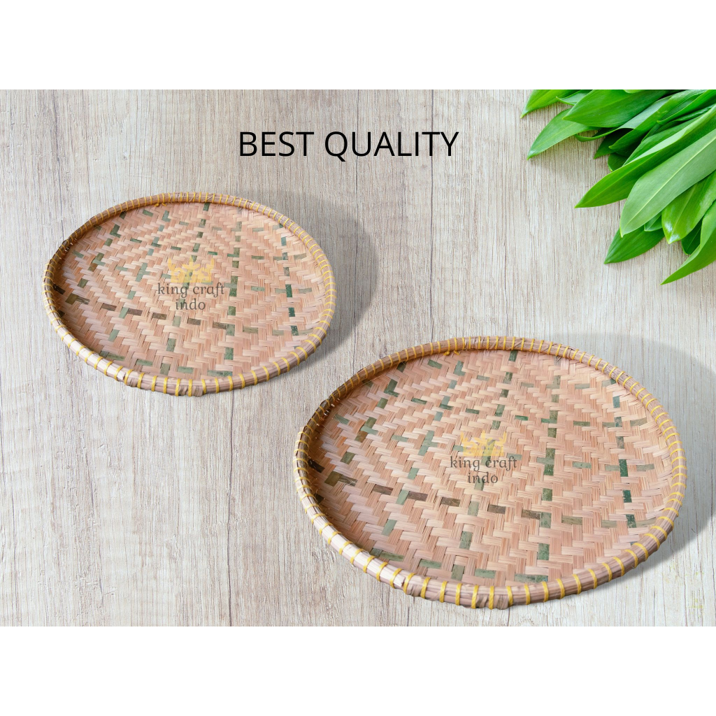 Jual Tampah Bambu Kecil 30cm 35cm Nampan Anyaman Bambu Nampah Kue Nyiru ...