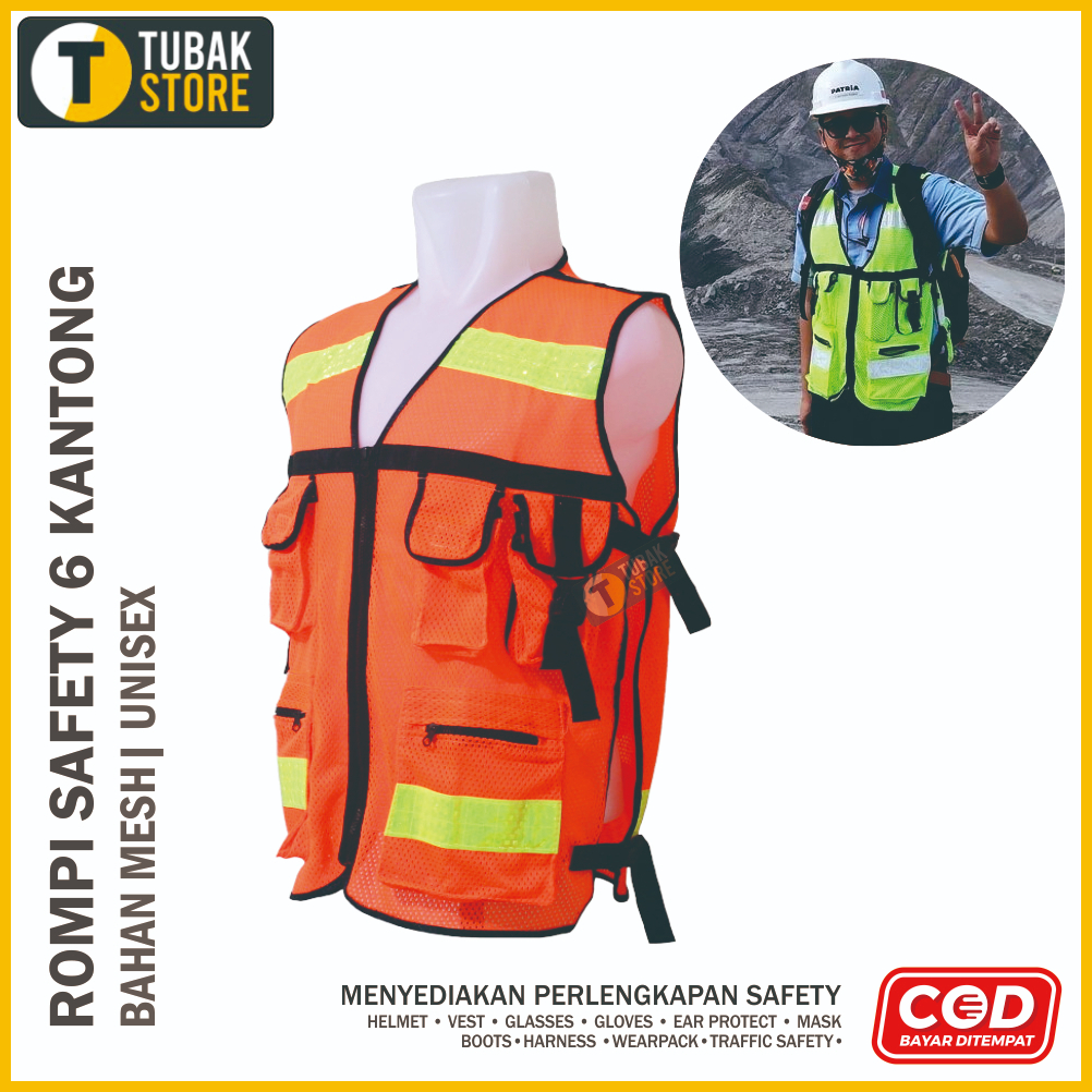 Jual Rompi Proyek / Rompi 6 Kantong / Rompi Safety 6 Saku | Shopee ...