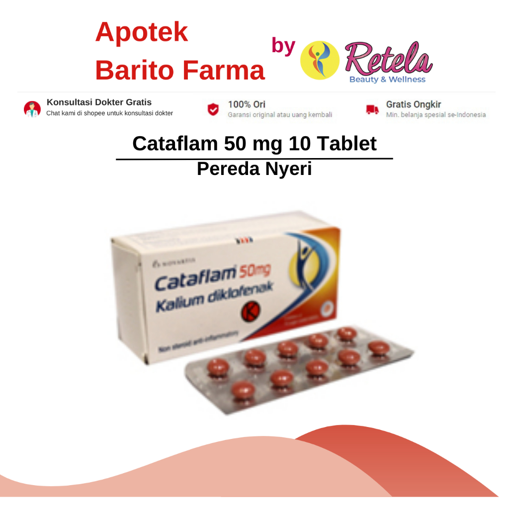 Jual CATAFLAM 50MG 1 BLISTER ISI 10 TABLET | Shopee Indonesia