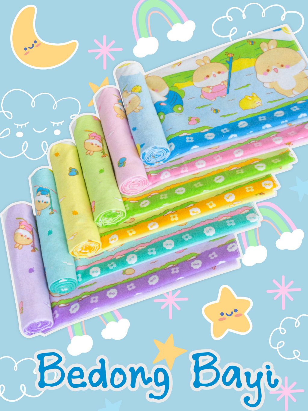 Jual Bedong bayi Kotak Murah Flanel besar Selimut bayi Berbagai Ukuran ...