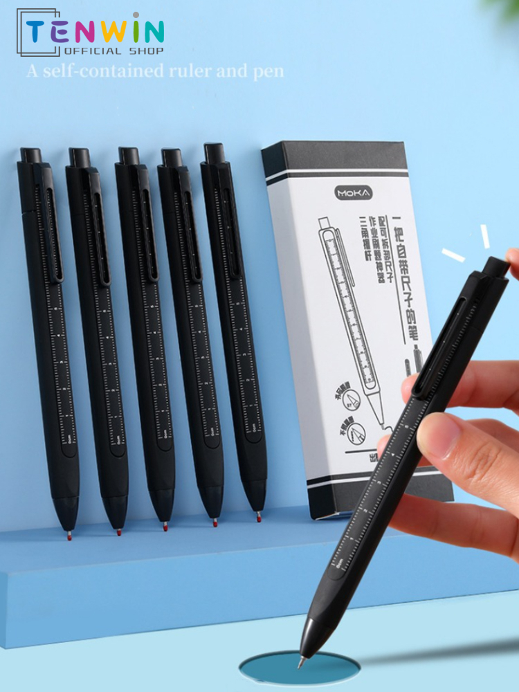 Jual Pulpen Hitam 0.5mm ins style penggaris, tampilan bagus dilengkapi ...