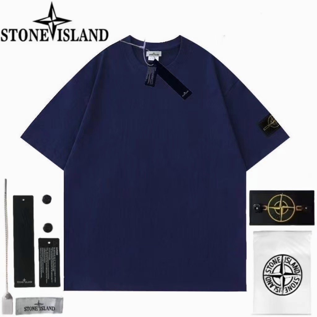 Jual Stone Island Island Warna Solid Kompas Lengan Lengan Lengan ...
