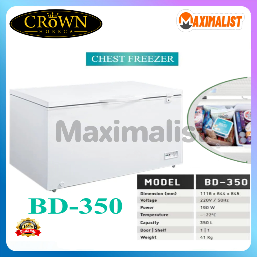 Jual Chest Freezer Crown Horeca BD-350 Freezer Box Crown BD350 / Chest ...