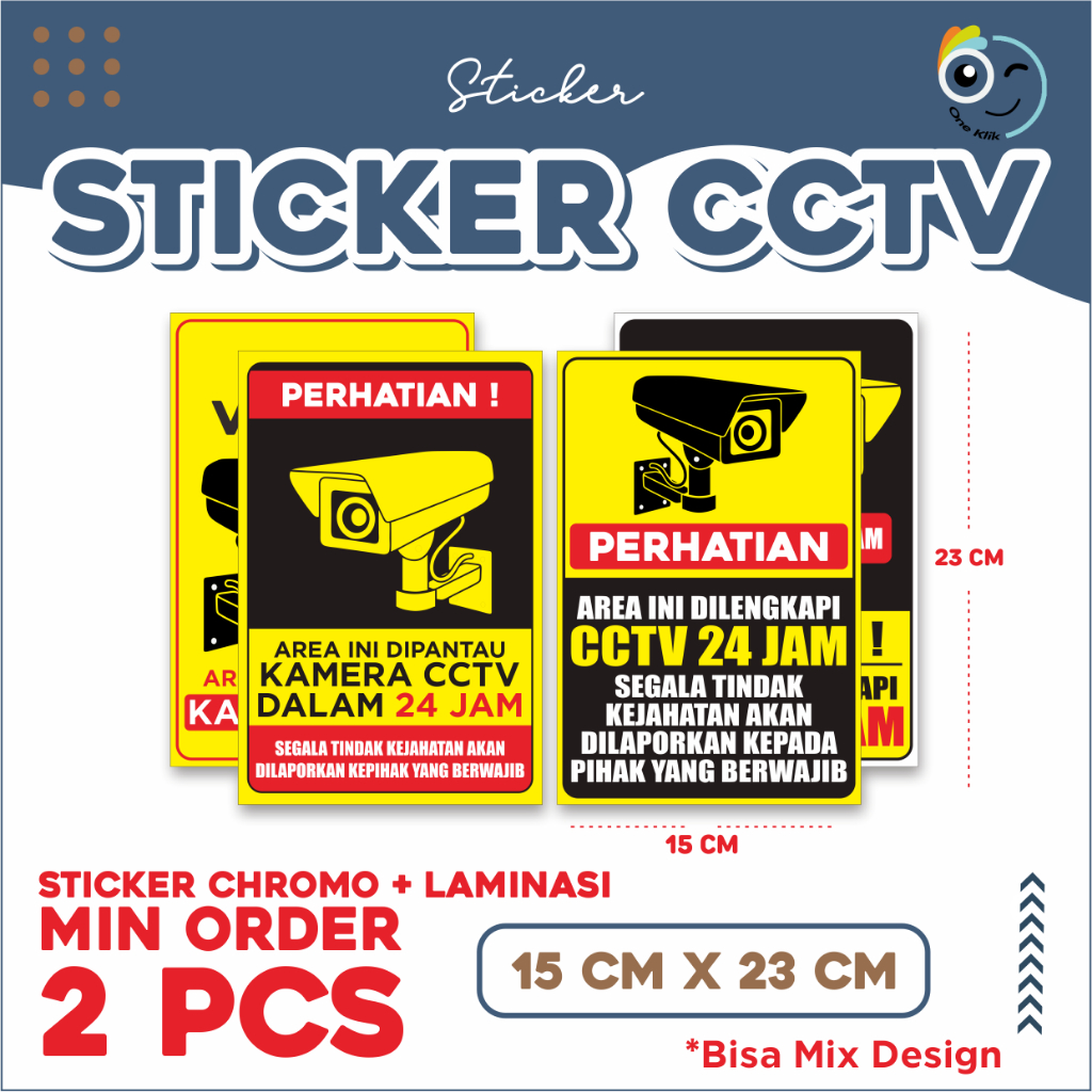 Jual Sticker CCTV murah / Stiker pengawasan CCTV, Stiker CCTV, Stiker ...