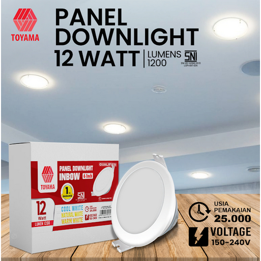 Jual Lampu Downlight LED Panel 12W PUTIH Tipis Bulat Inbow | Shopee Indonesia