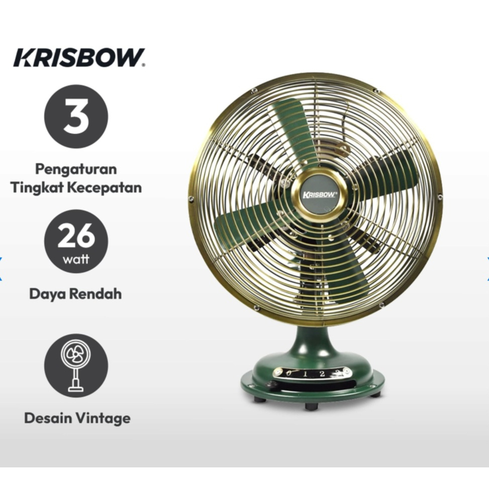 Jual KRISBOW KIPAS ANGIN BESI 8 INC / KIPAS VINTAGE / KIPAS MEJA HIJAU ...