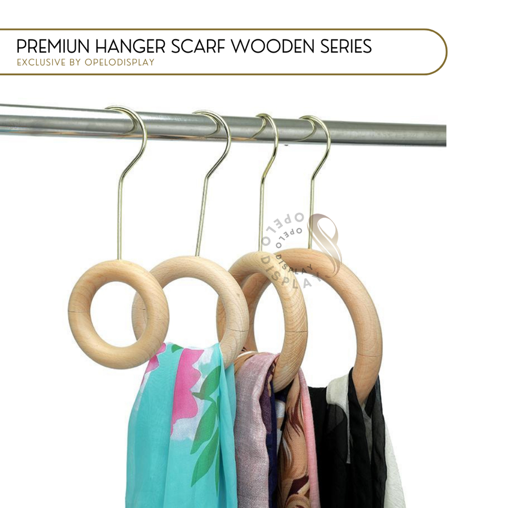Jual HANGER PASMINA RING MAGNET KAYU BULAT HANGER SYAL BULAT GANTUNGAN ...