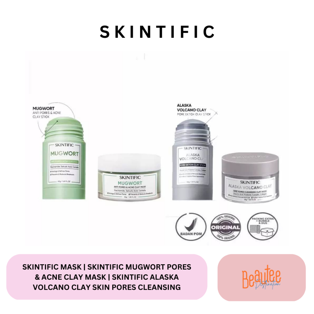 Jual SKINTIFIC MASK | SKINTIFIC MUGWORT PORES & ACNE CLAY MASK ...