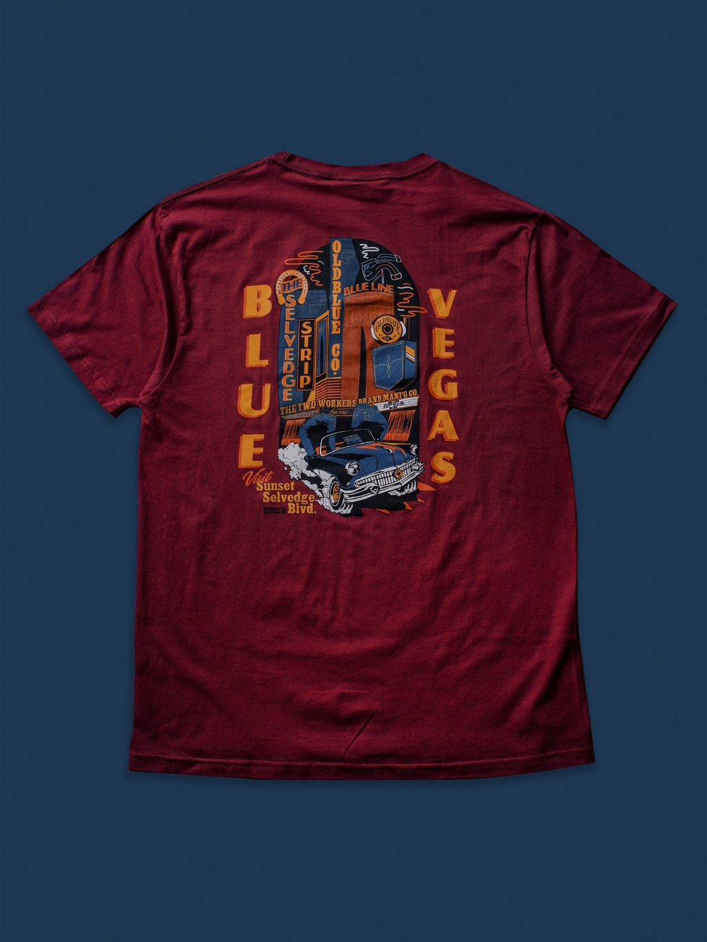 Jual Oldblue Co. Tee - The Blue Line | Shopee Indonesia