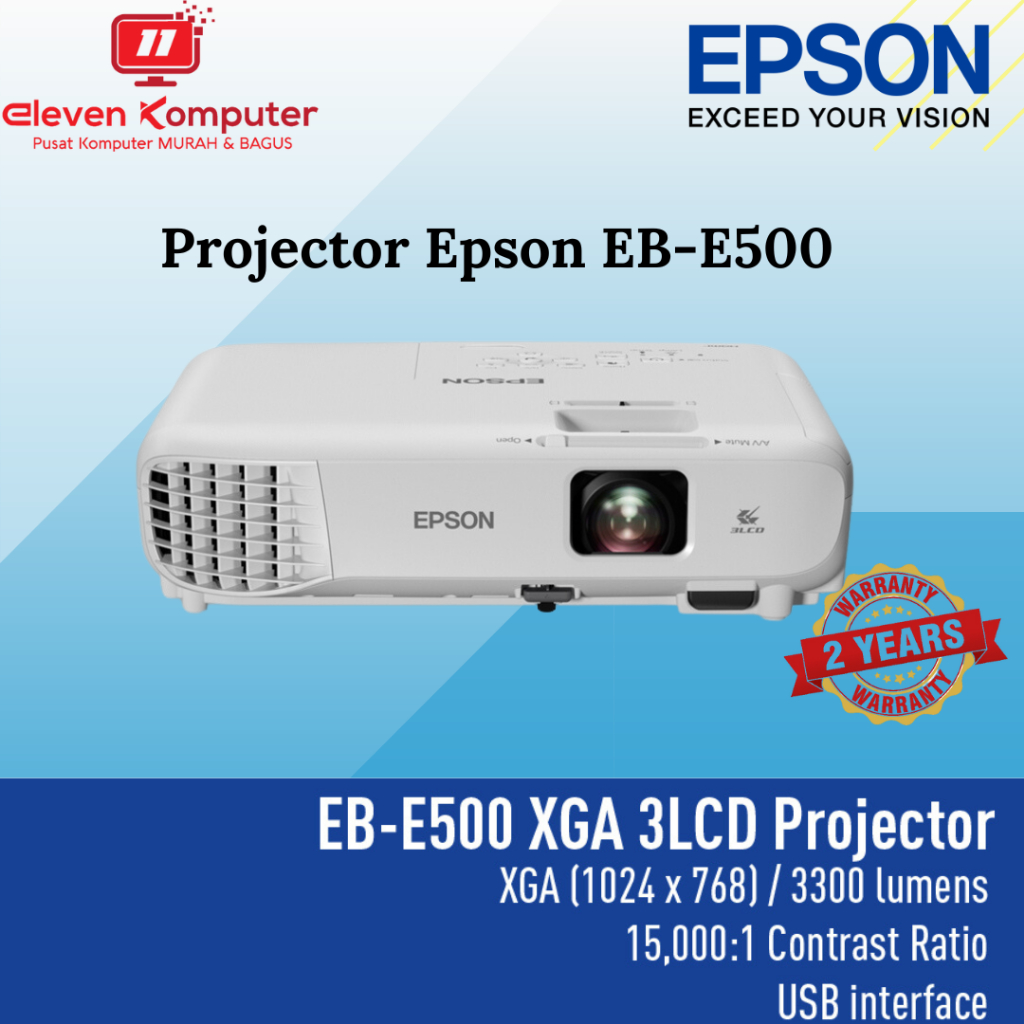 Jual PROYEKTOR EPSON EB-E500 EBE500 EB E500 PENGANTI EB-S400 S400 S 400 ...