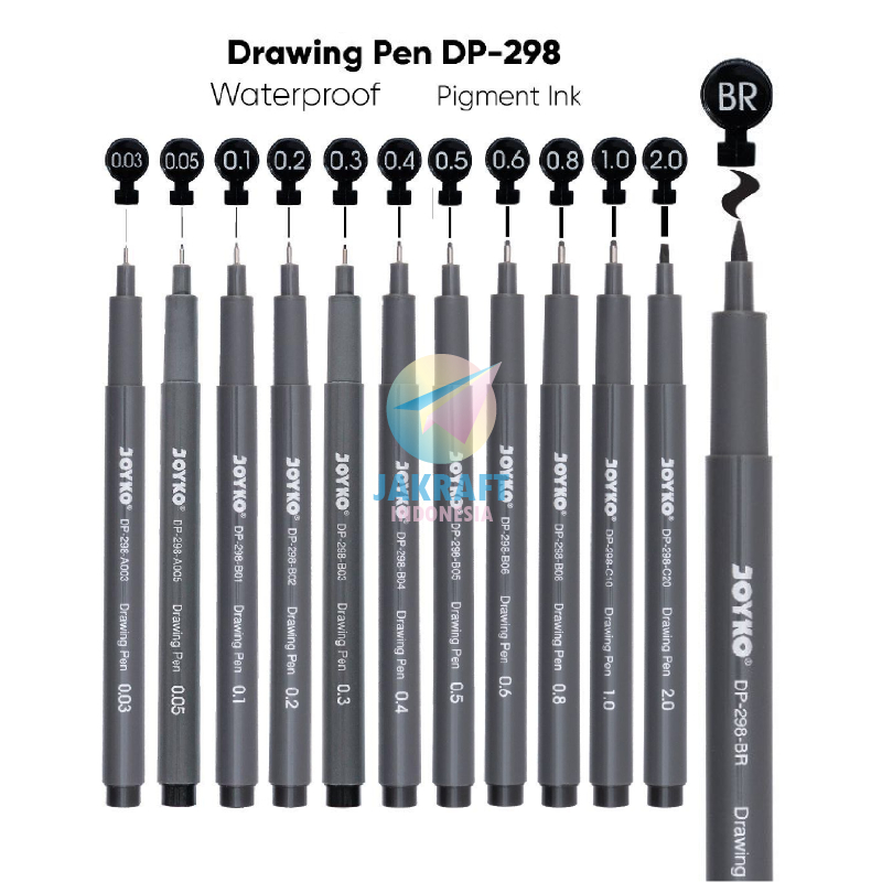 Jual (1 Pcs) Drawing Pen JOYKO DP-298 Tinta Pigment Anti Air Koleksi ...