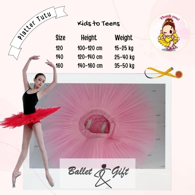 Jual practice Tutu ballet Platter Tutu for Kids to Teens Ballerina size ...