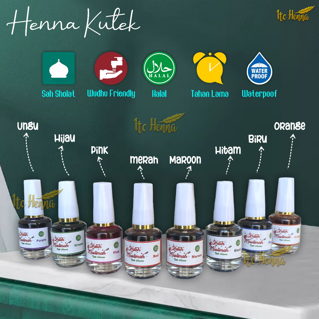 Jual Kutek Henna Muslimah Asli Halal Henna Kuku | Shopee Indonesia
