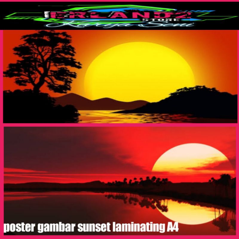 Jual poster a4 laminating sunset | Shopee Indonesia