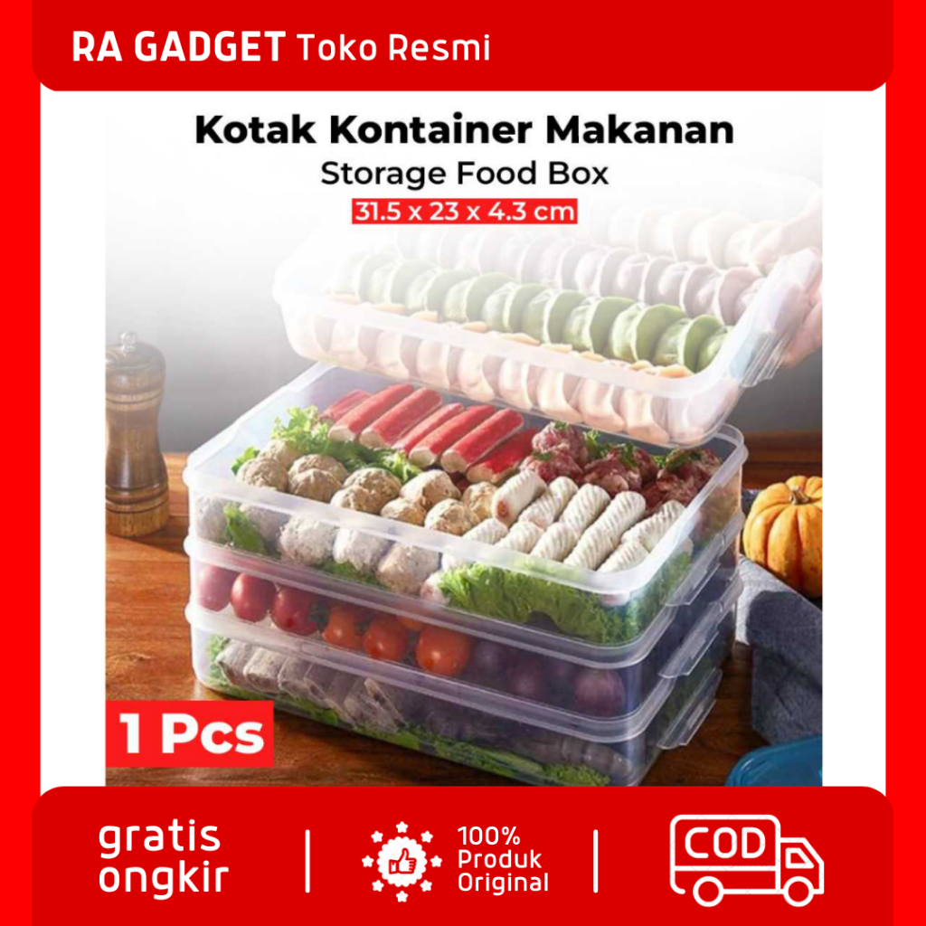 Jual Kotak Kontainer Makanan Kulkas Storage Food Box Anti Tumpah ...