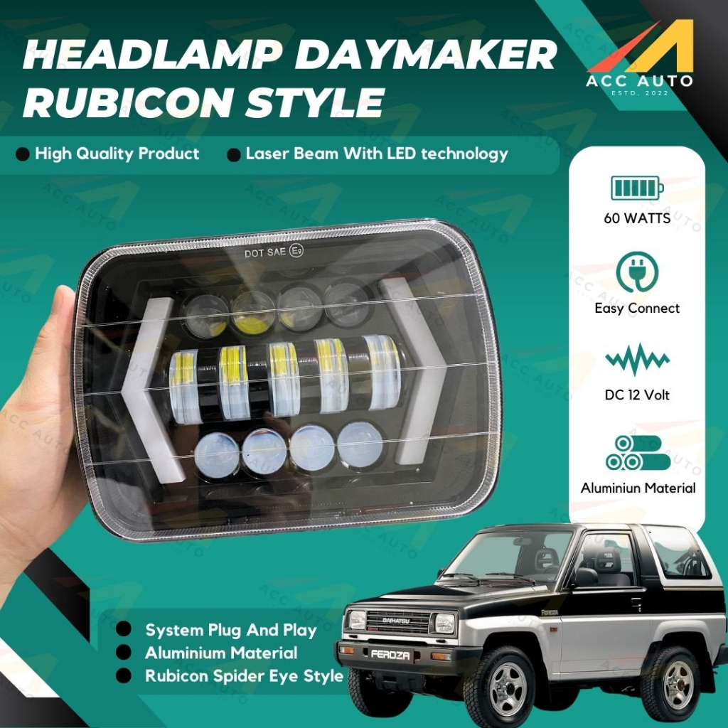 Jual Lampu Daymaker Petak LED 7 inch / Head lamp untuk Daihatsu Feroza ...