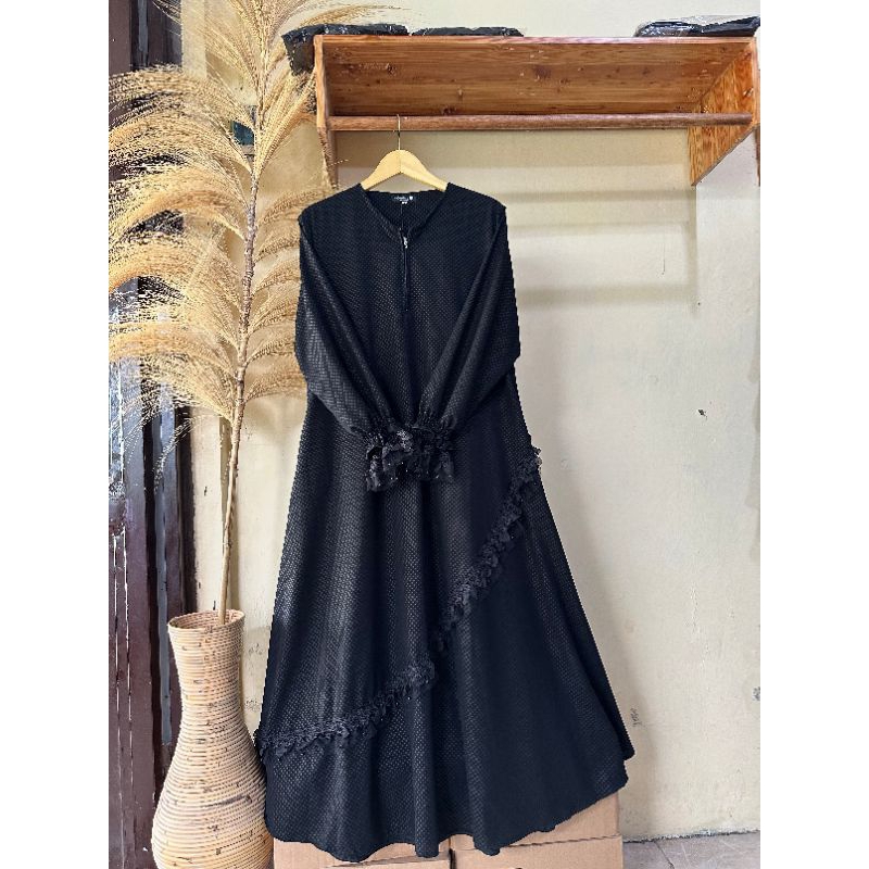 Jual abaya hafsa hitam jet black | Shopee Indonesia