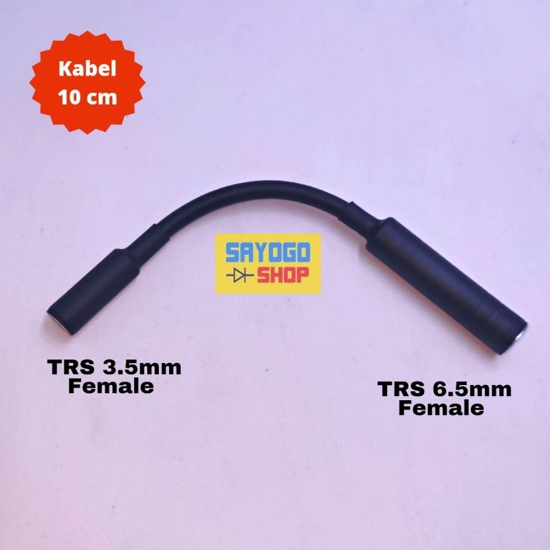 Jual Adapter TRS 6.5 Female to TRS 3.5 Female Aux (stereo/mono ...