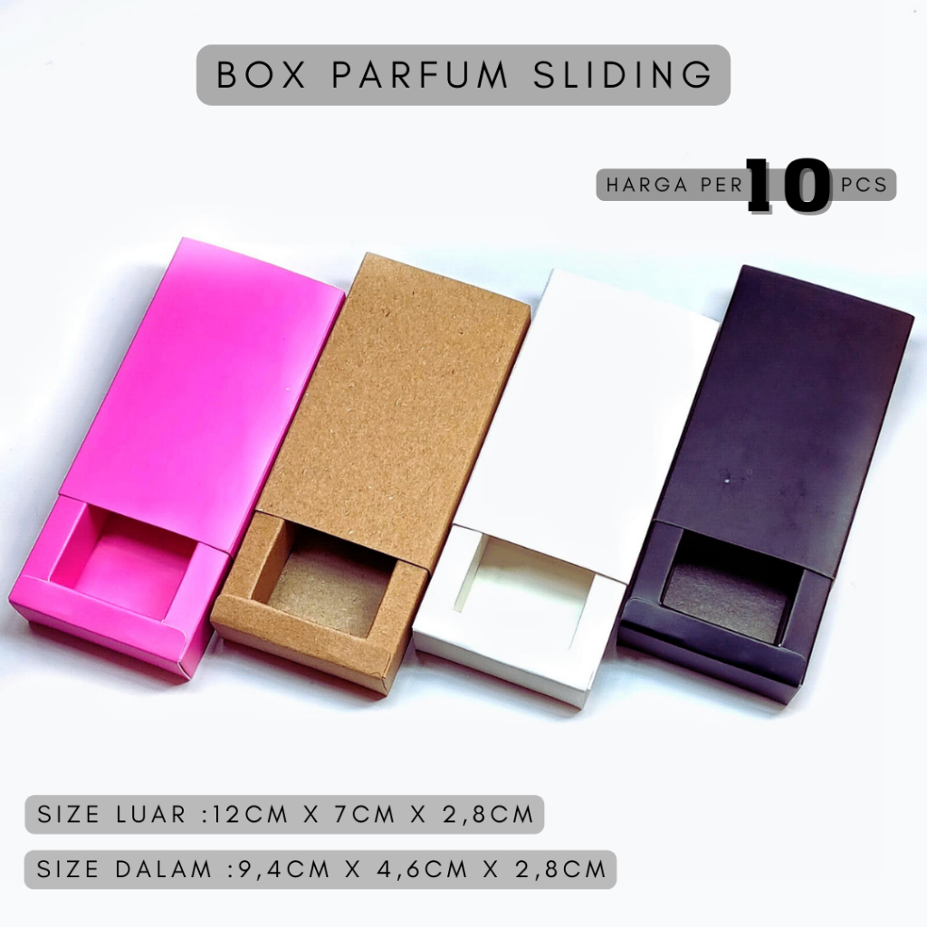 Jual 10 PCS - BOX PARFUM SLIDING KOTAK 30ML | BOX KEMASAN PARFUM BOTOL ...