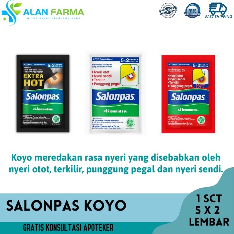 Jual Salonpas Koyo 5 x 2 Lembar | Salonpas Hot | Salonpas Putih ...