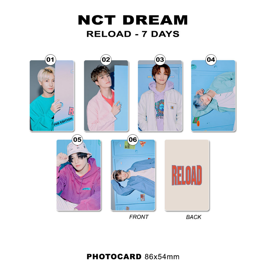 Jual NCT DREAM reload 7 DAYS pc kpop unoff photocard 2 sisi mark renjun ...